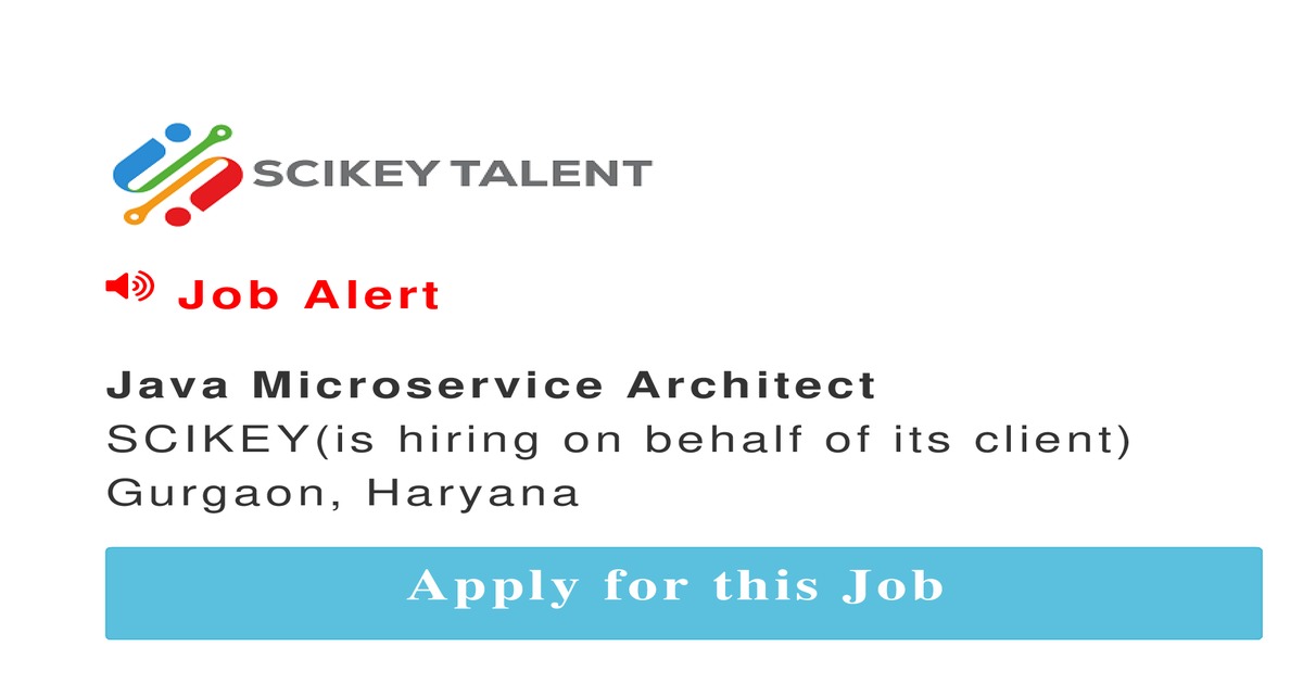 Java Microservice Architect job In Gurgaon by SRKay Consulting Group ...